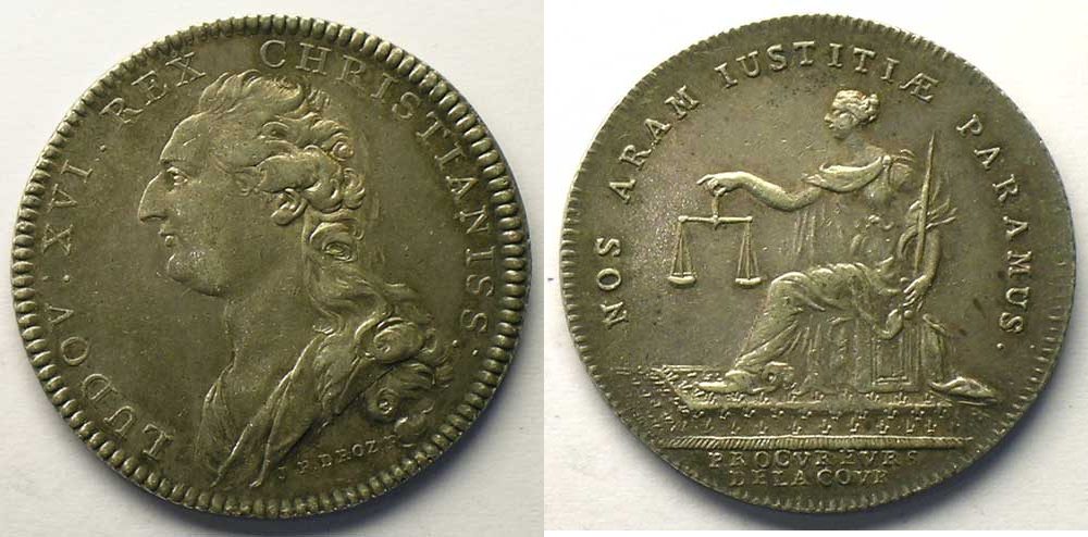 Tokens and Medals Royal tokens Le Chatelet jeton rond en argent Louis ...