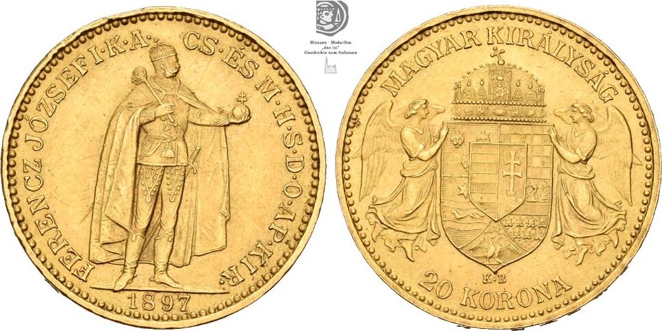 ÖSTERREICH 20 Korona 1897 KB Franz Joseph I. Kremnitz vzgl - | MA-Shops