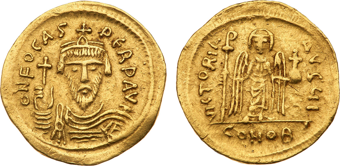 Byzantine Solidus 604 - 607 AD. Phocas AU Solidius - VICTORIA AVG (Rare ...