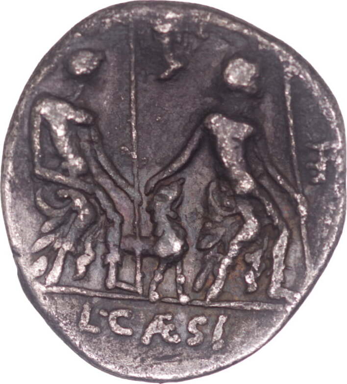 Roman Republic 112 - 111 BC. Lucius Caesius AR Denarius – Two Lares ...