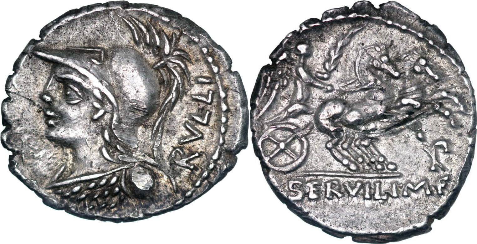 Roman Republic 100 BC. P Servilius Mf Rullus AR Denarius – Bust of ...