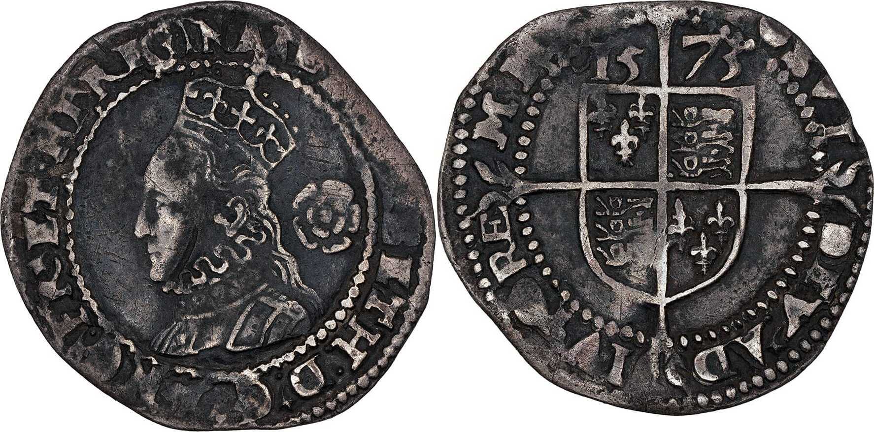 England 1573 Elizabeth I AR Threepence – Fourth Issue (Mintmark Ermine ...