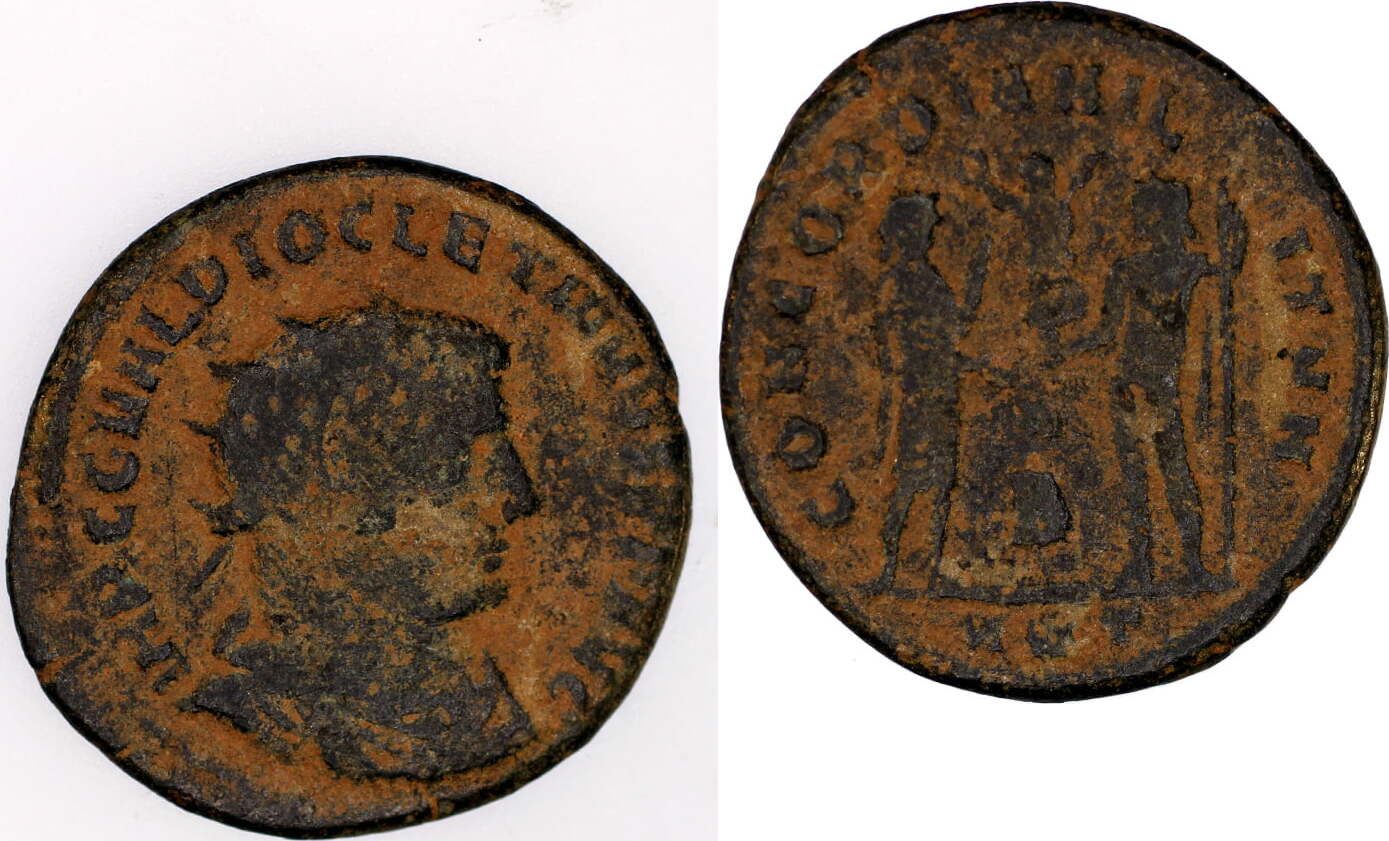 Roman Empire Radiate Fraction 296 AD. Diocletian, AE Post-reform ...