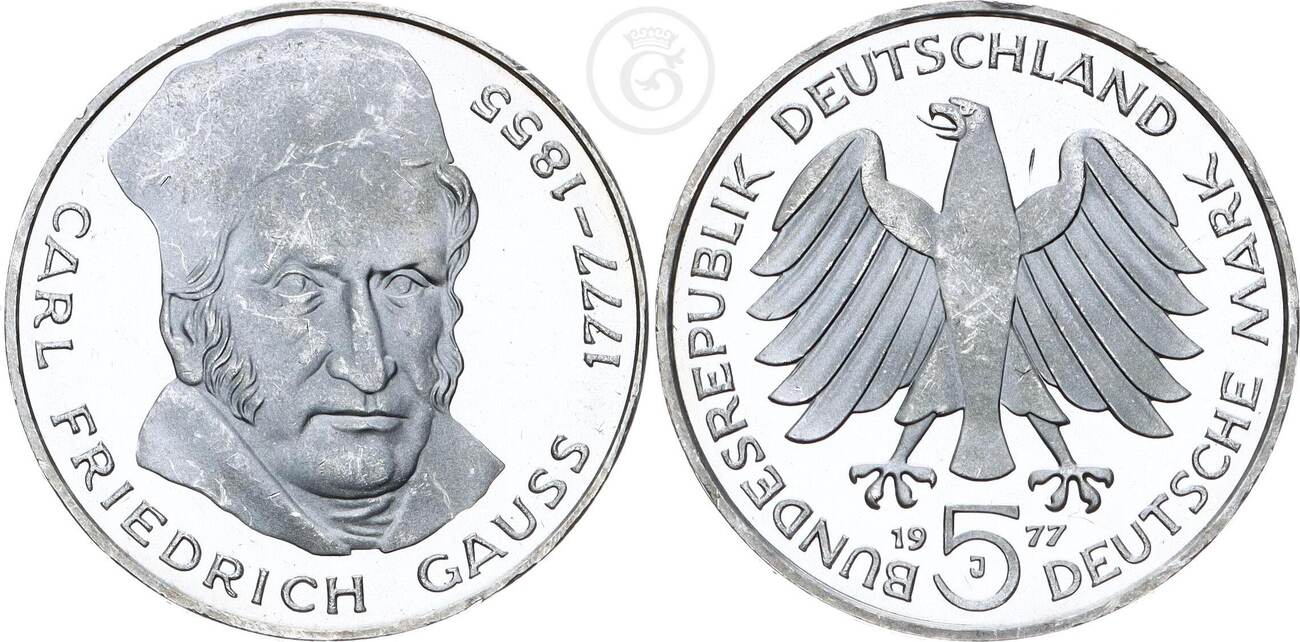 Deutschland BRD 5 Mark 1977 5 Deutsche Mark - 200. Geburtstag von Carl ...