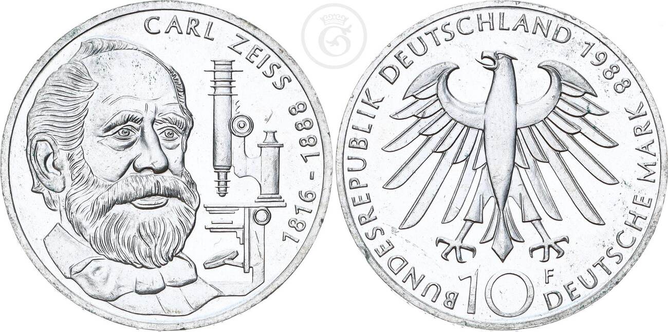 Deutschland BRD 10 Mark 1988 10 Deutsche Mark - 100. Todestag von Carl ...