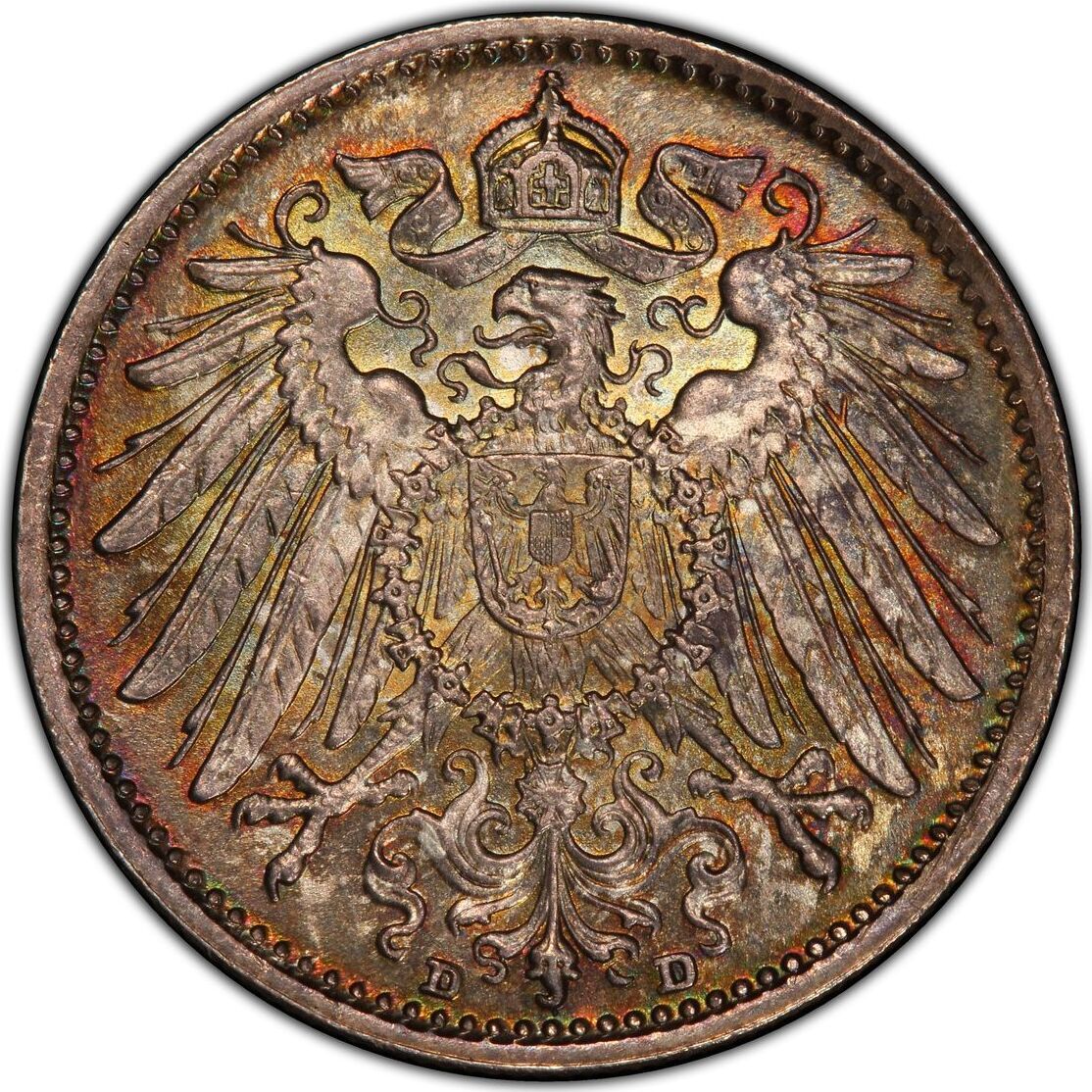 Deutsches Kaiserreich 1 Mark 1914 D J-17 PCGS zertifiziert - Prachtexemplar, stempelglanz ...