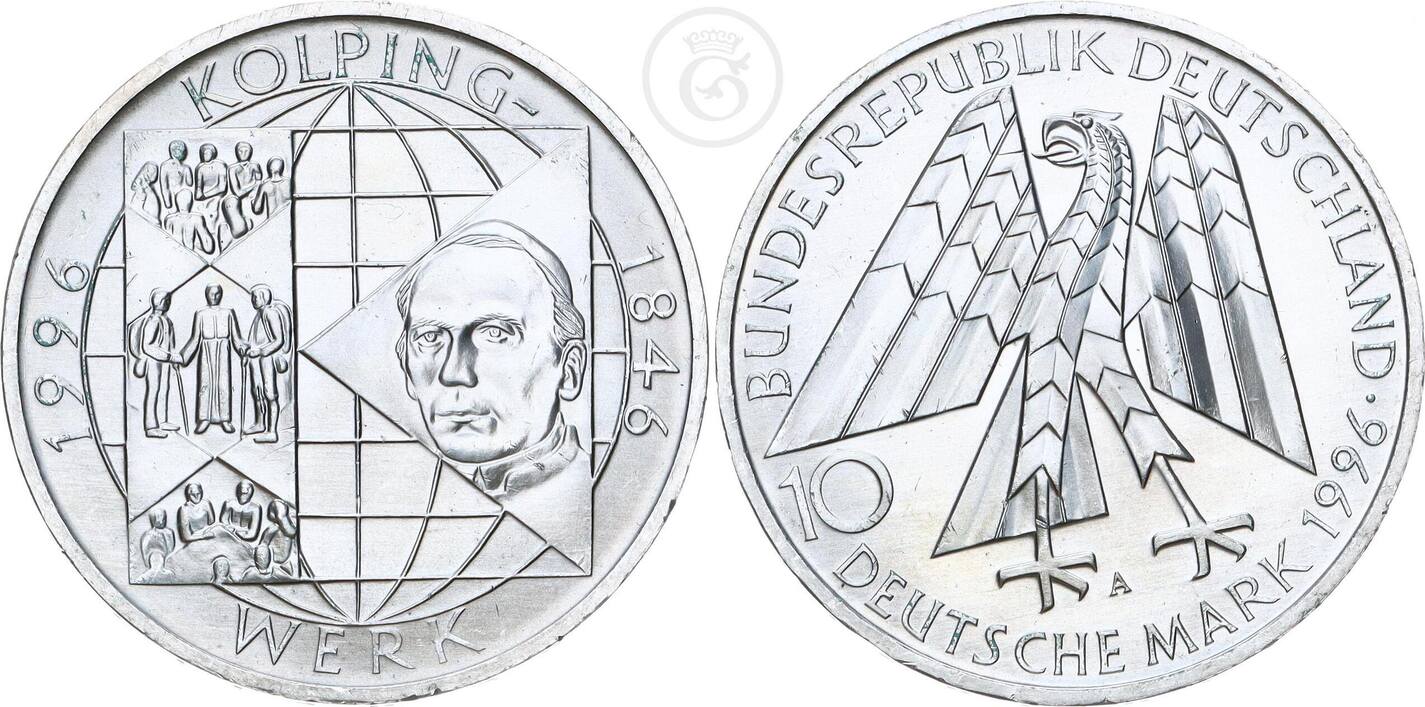 Deutschland BRD 10 Mark 1996 10 Deutsche Mark - 150 Jahre Kolpingwerk ...