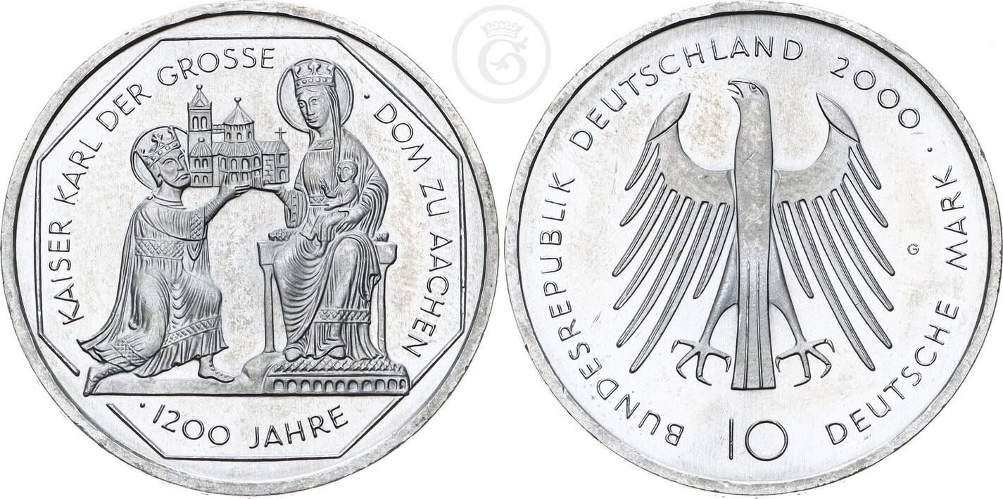 Deutschland BRD 10 Mark 2000 10 Deutsche Mark - Kaiser Karl der Große ...