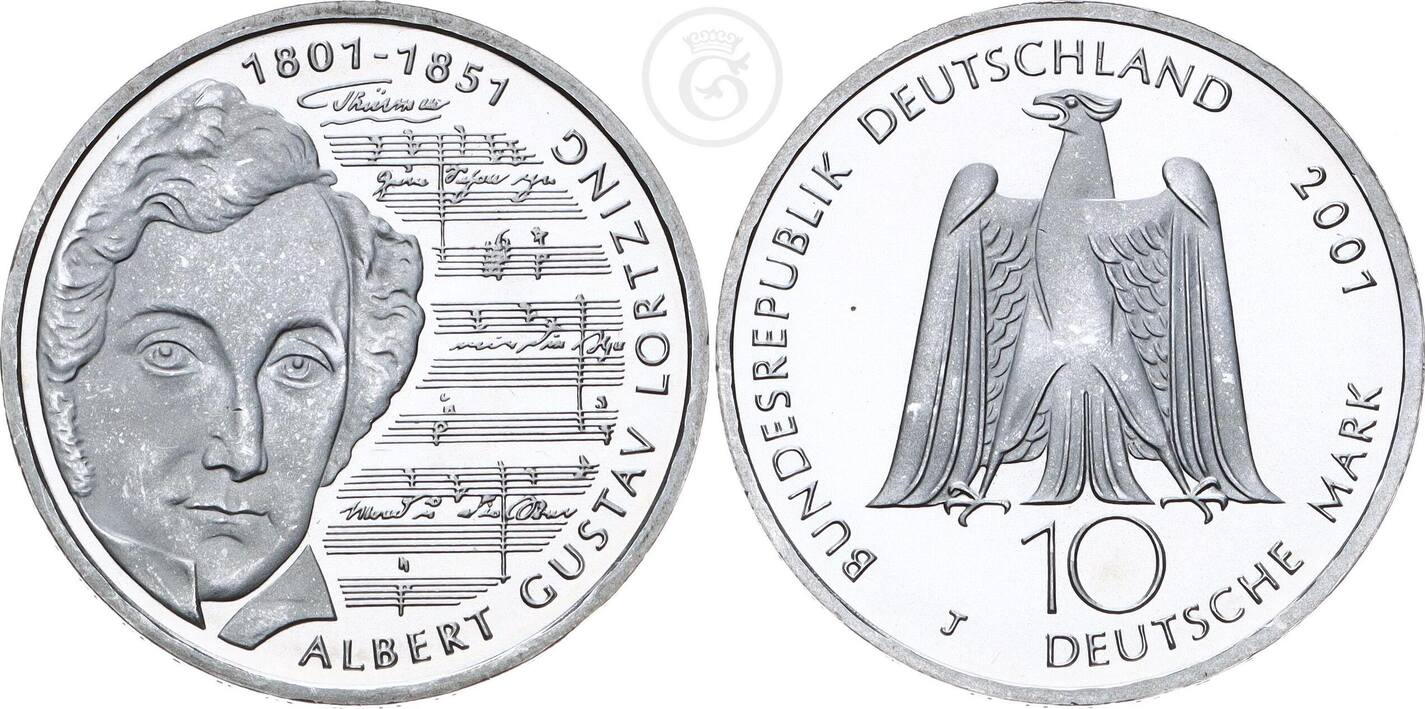Deutschland BRD 10 Mark 2001 10 Deutsche Mark - Albert Gustav Lortzing ...