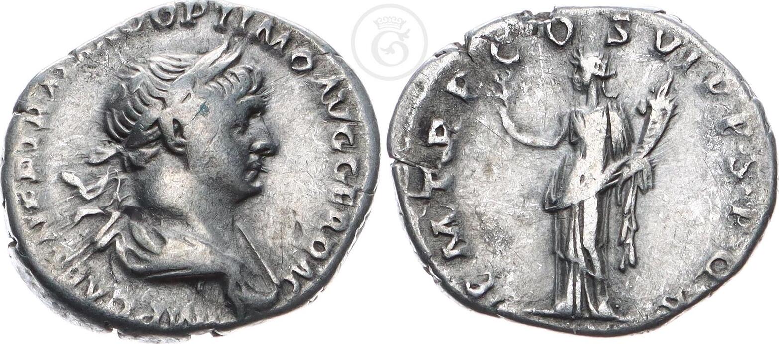 Römische Kaiserzeit 116 Trajan Denarius - Rom - Trajanus (98-117) VF | MA-Shops