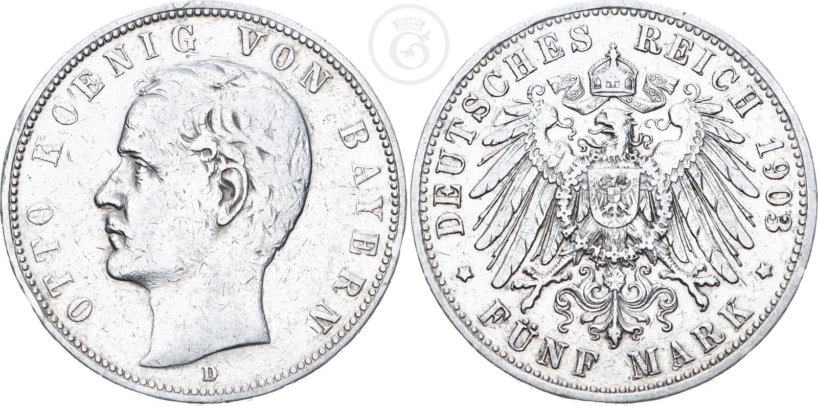 Deutsches Kaiserreich - Bayern 5 Mark 1903 D 5 Reichsmark König Otto (1886-1913) VF | MA-Shops