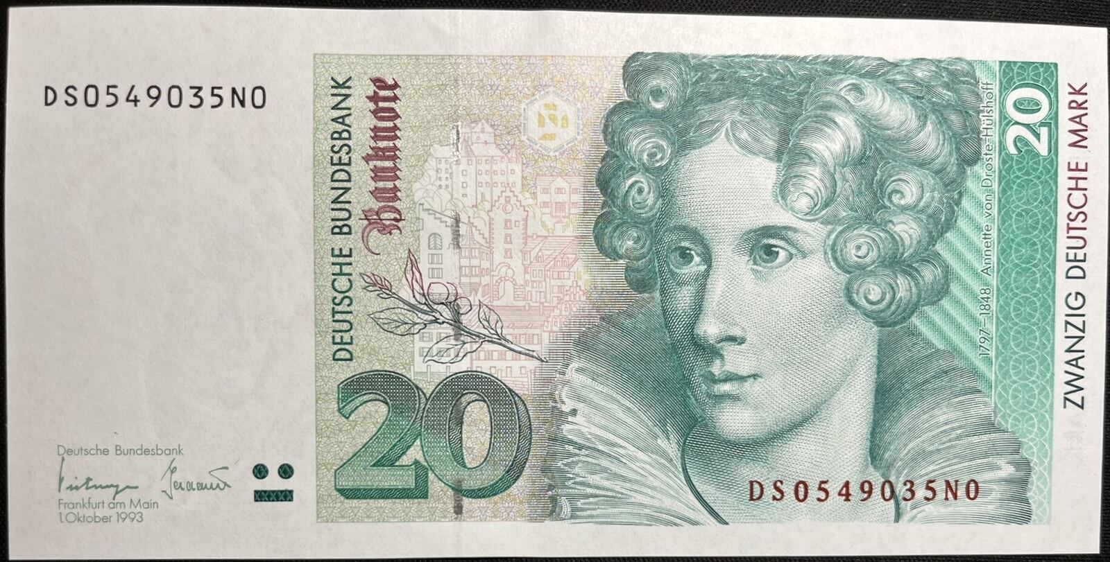Deutschland BRD 20 Deutsche Mark 1993 20 DM Banknote AU-55 | MA-Shops