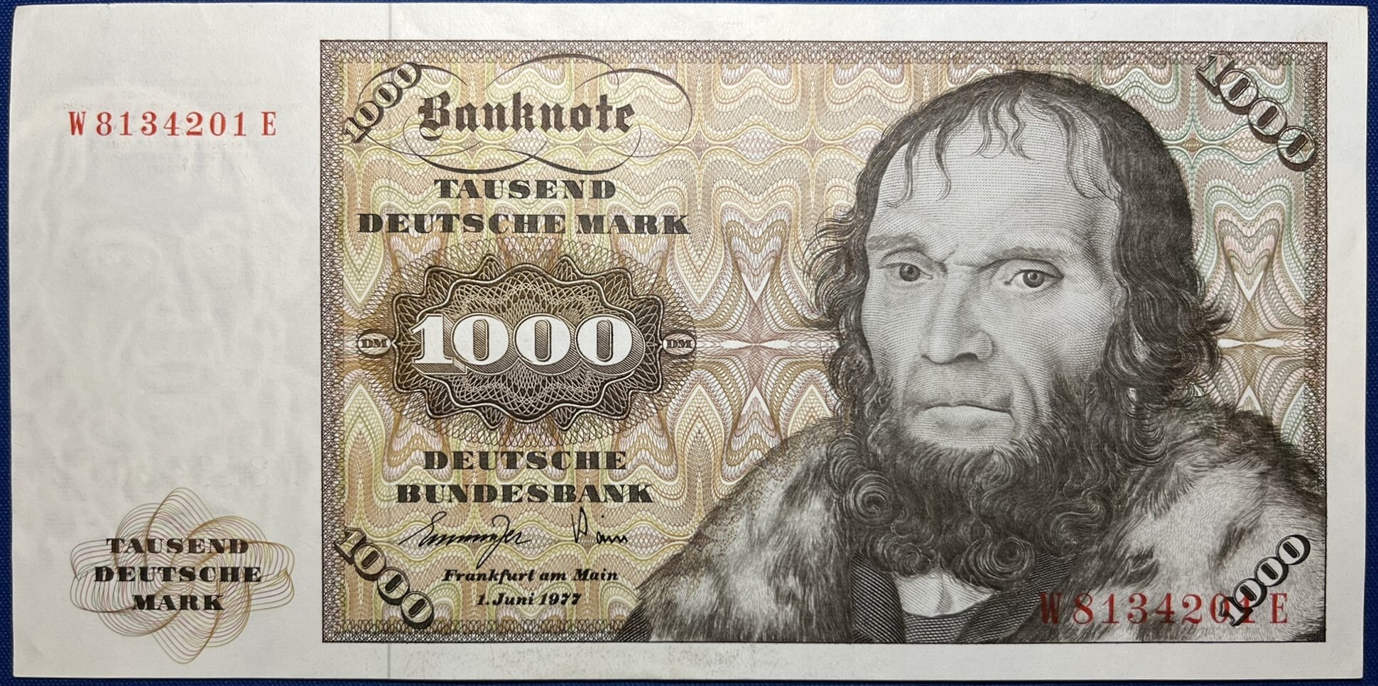 Deutschland BRD 1000 Deutsche Mark 1977 1000 Mark Banknote AU- | MA-Shops