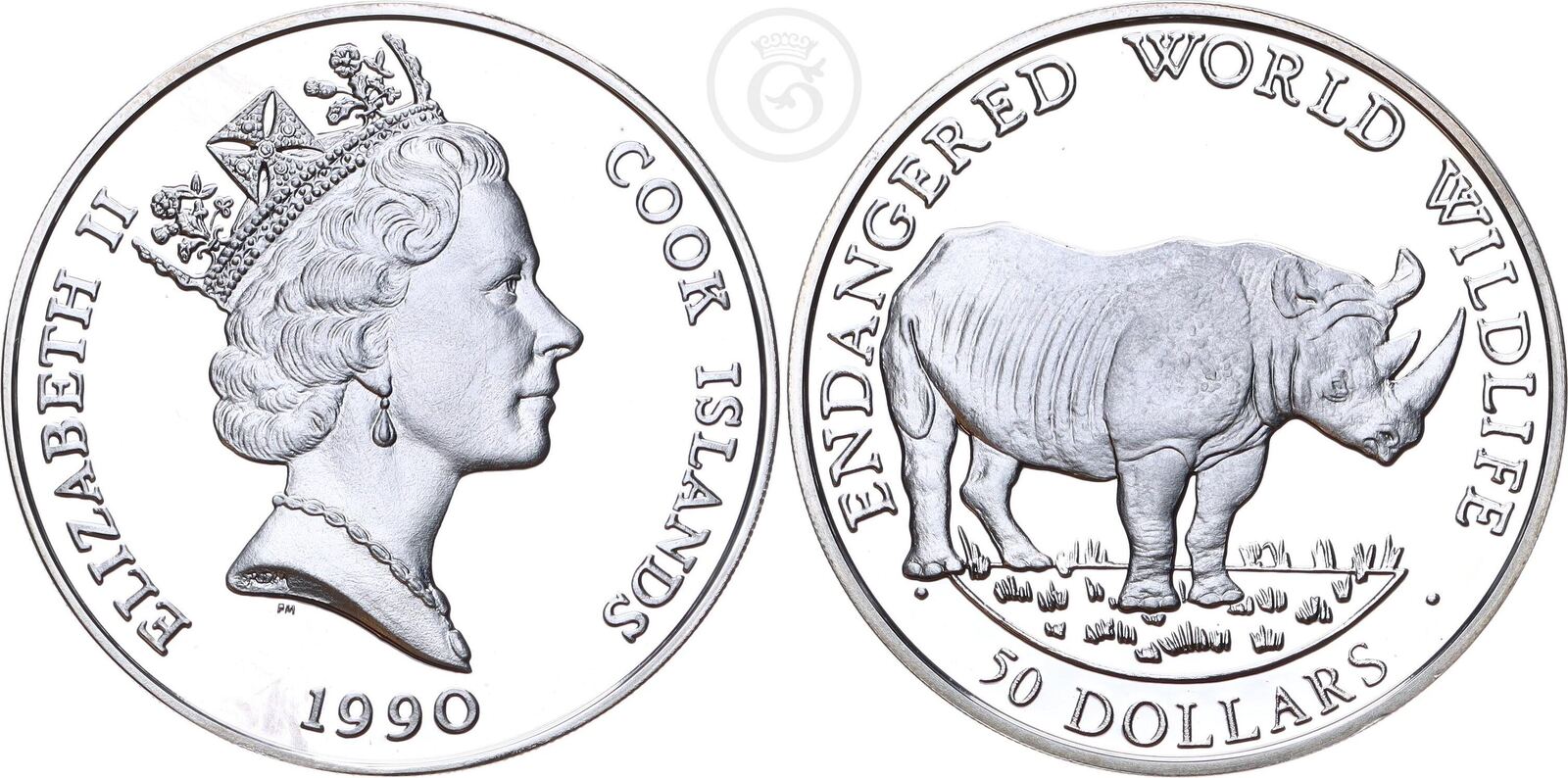 1990 50 Dollars Cook Islands - Elizabeth II - Gefährdete Tierwelt ...