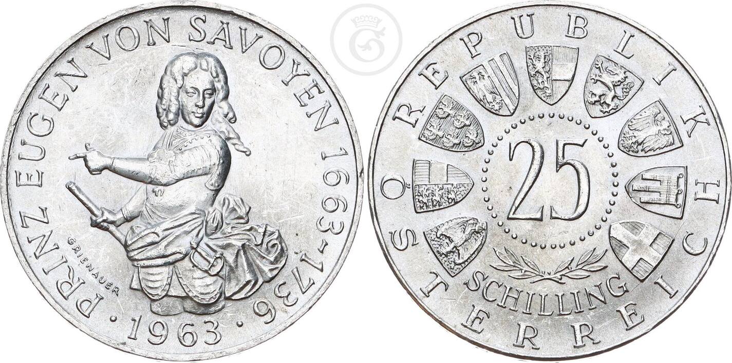 1963 Österreich 25 Schilling CH UNC | MA-Shops