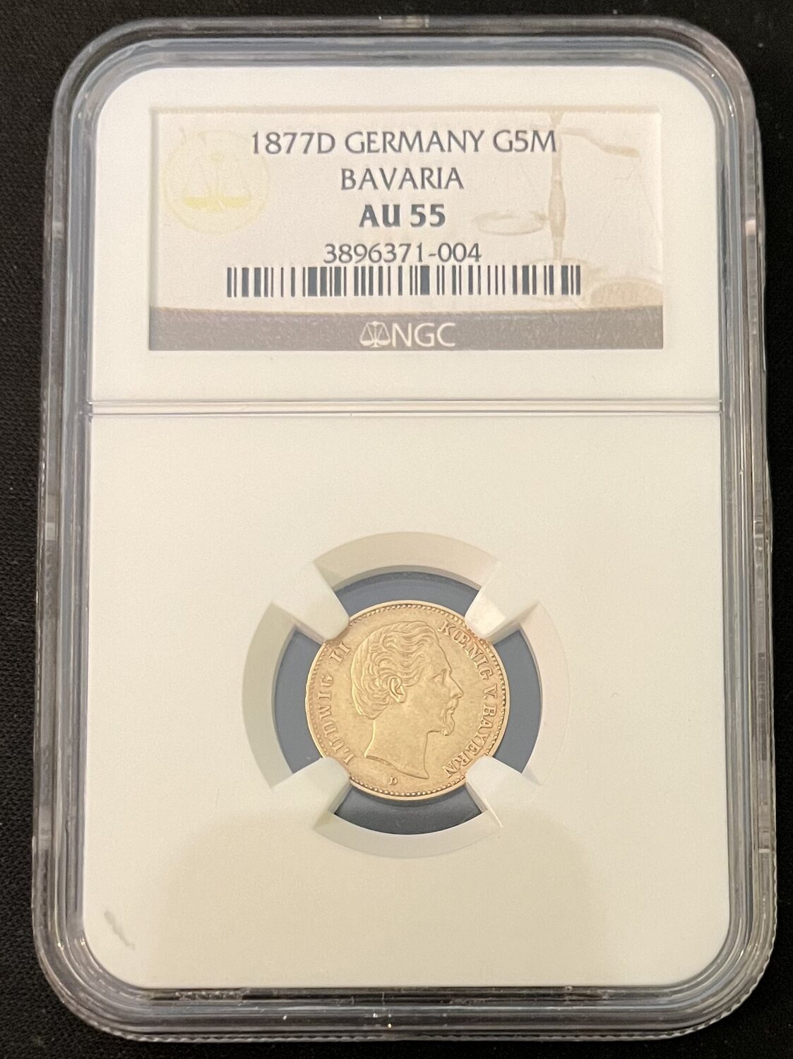 Bayern 5 Mark Gold 1877 D 5 Reichsmark Ludwig II 5 Goldmark ...