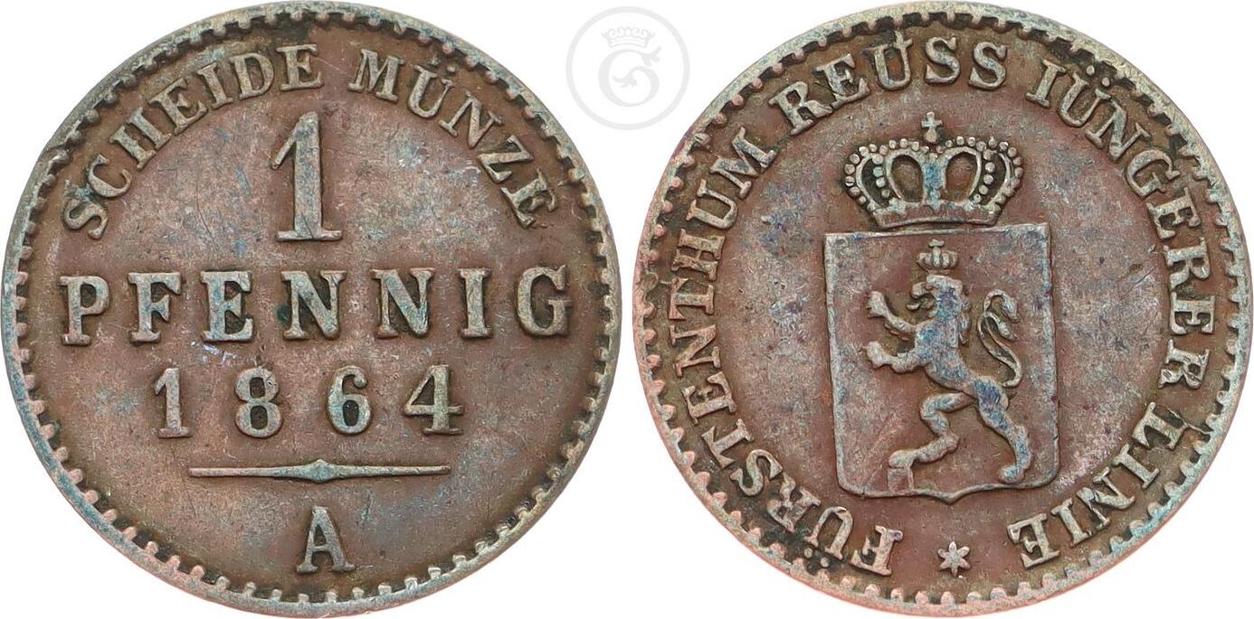 Fürstentum Reuss - jüngere Linie 1 Pfennig Fürstentum Fürstentum Reuss ...