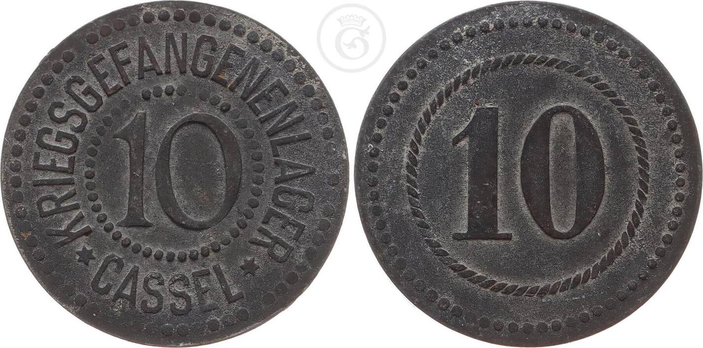 Kassel Wertmarke zu 10 Pfennig ohne Jahr Cassel - Kriegsgefangenenlager ...