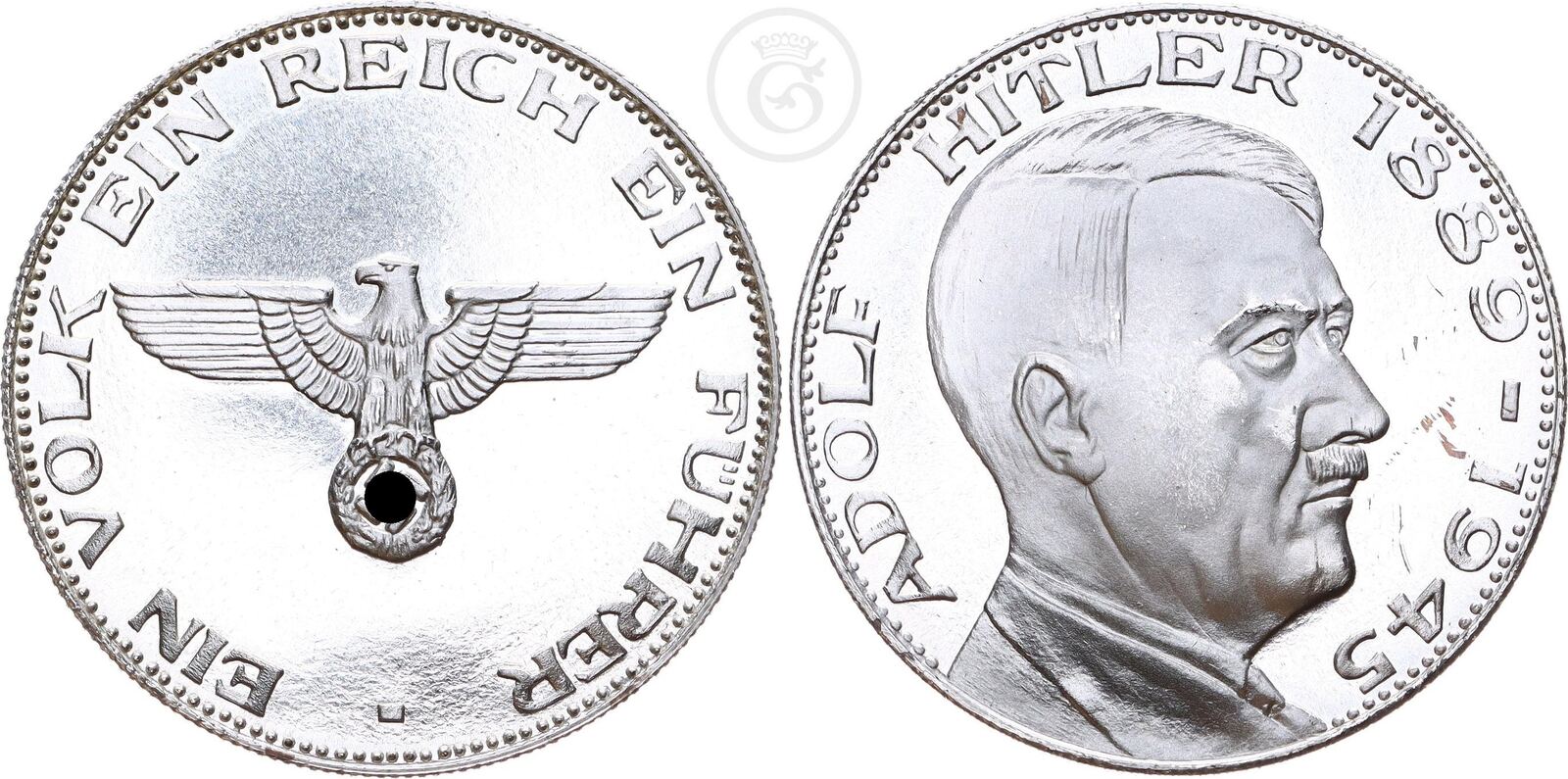 Deutschland Drittes Reich ohne Jahr, um 1970 Adolf Hitler Medaille Ein ...