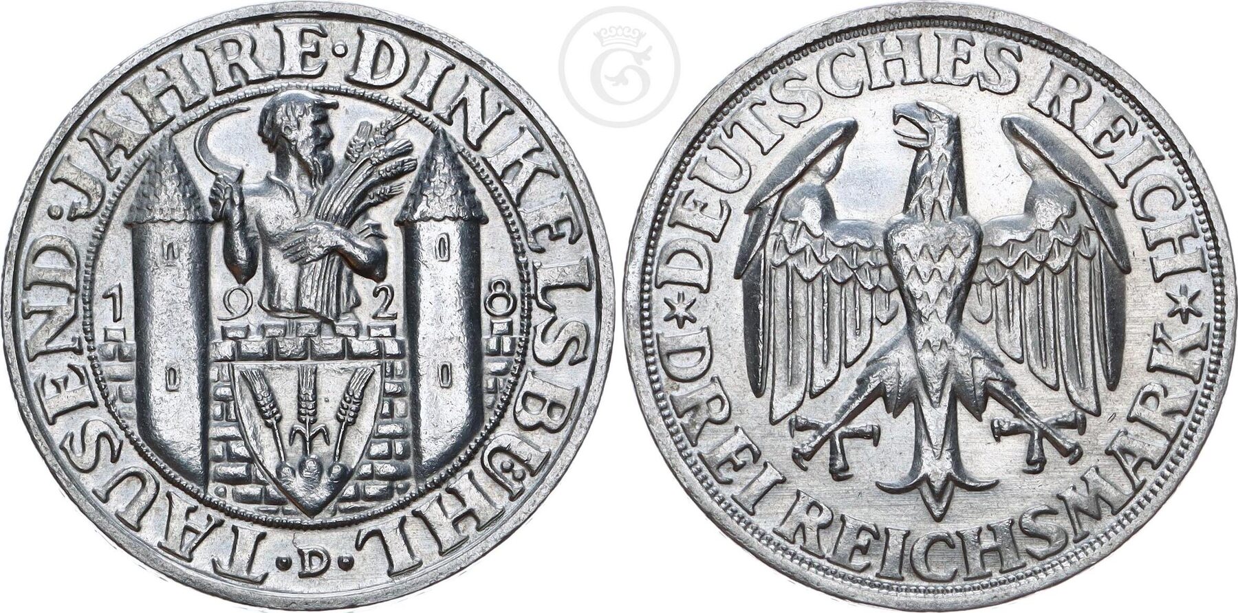 Deutschland - Weimar 3 Mark 1928 D Weimarer Republik - 3 Reichsmark ...