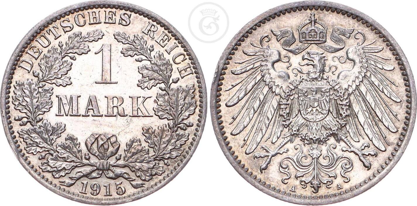 Deutsches Kaiserreich 1 Mark 1915 A 1 Reichsmark - großer Adler EF | MA-Shops