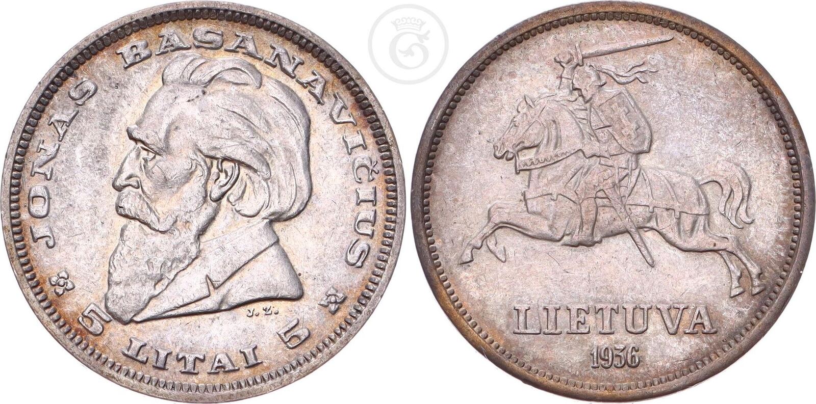 Litauen 5 Litai 1936 erste Republik - Jonas Basanavicius f. EF | MA-Shops