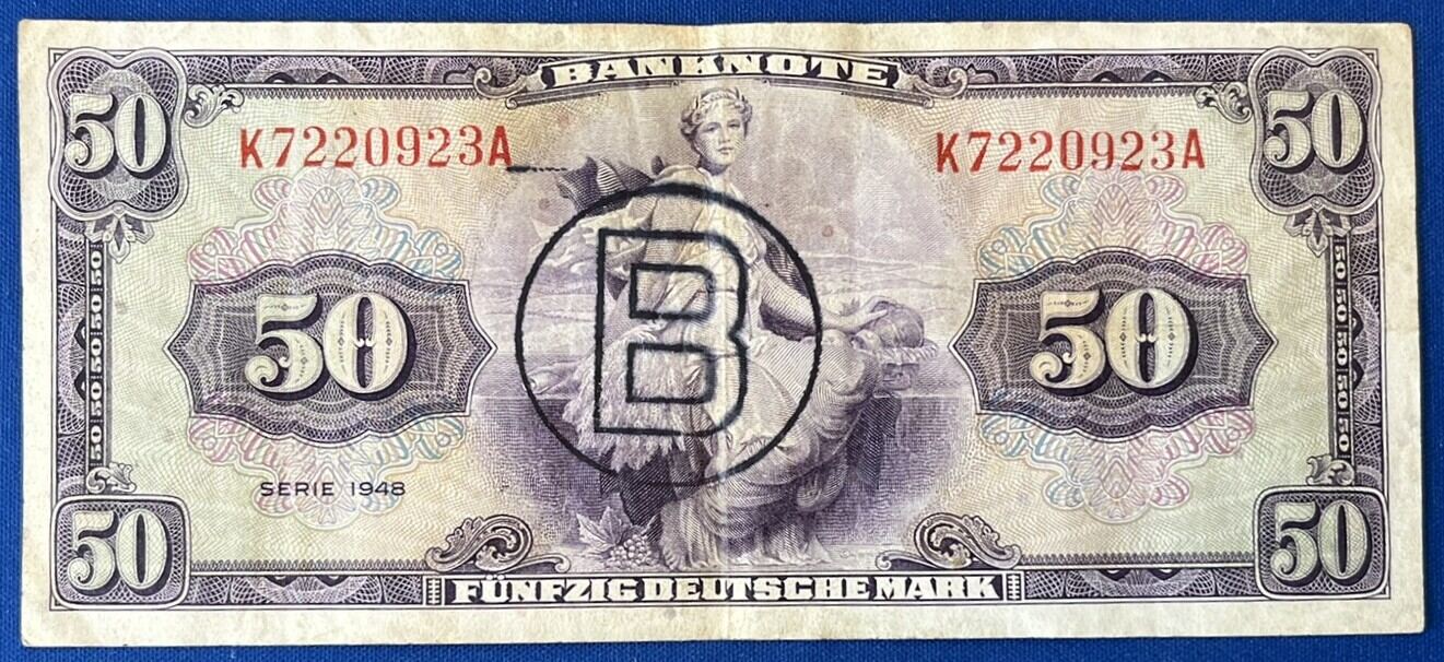 Deutschland BRD 50 Deutsche Mark 1948 50 DM Banknote - Ausgabe für ...