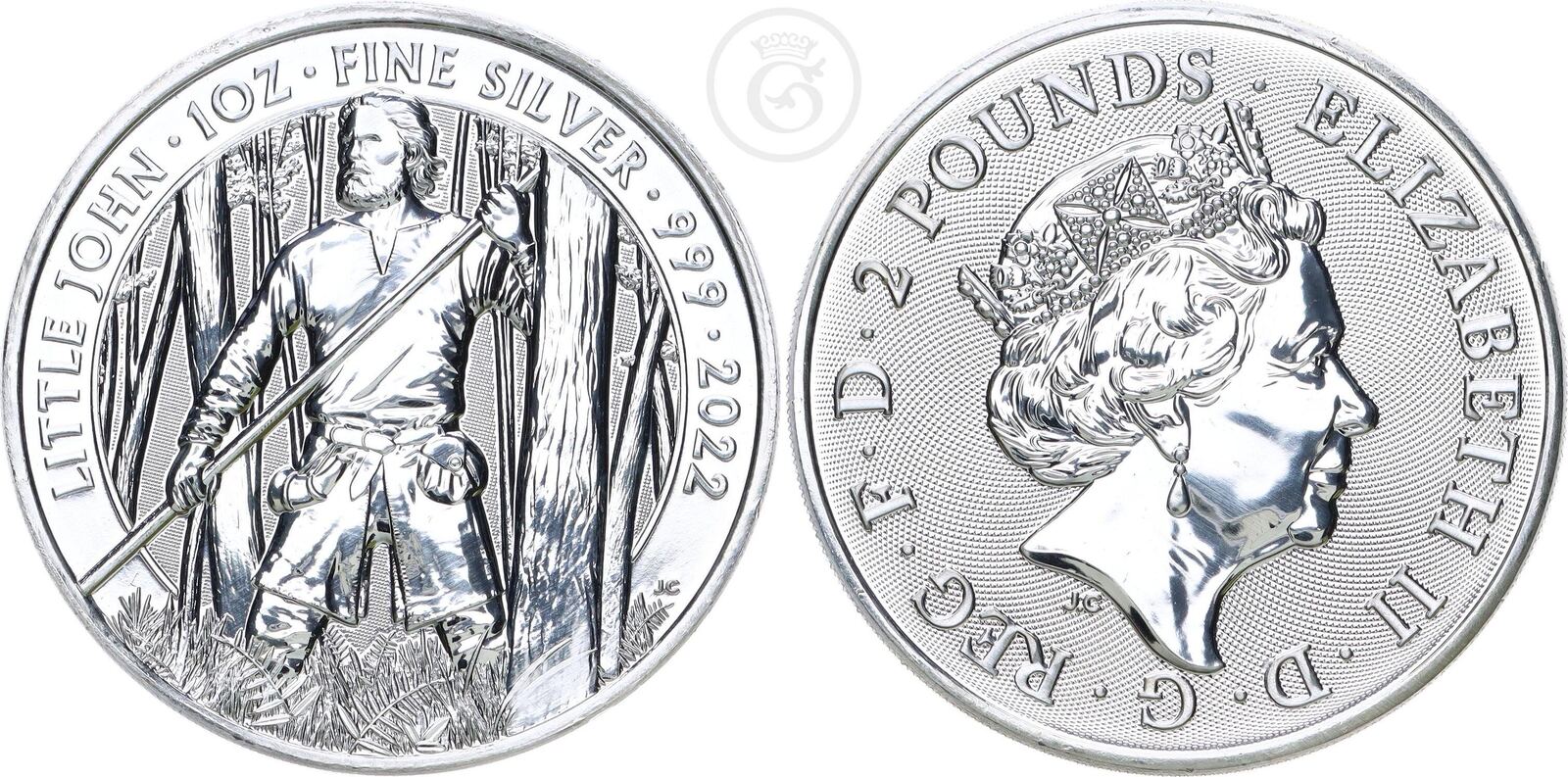 Großbritannien 2 Pounds 1 Unze Silber 2022 Little John bu in Kapsel ...