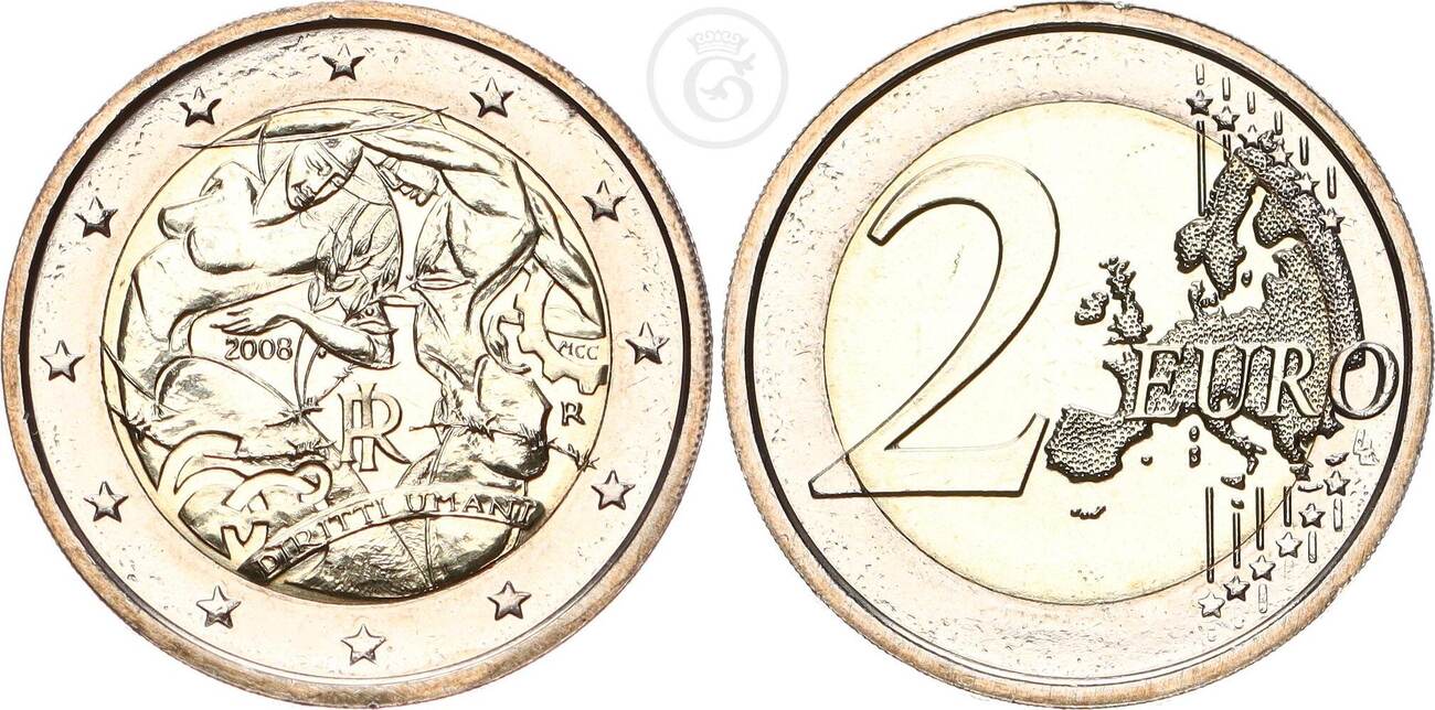 Italien 2 Euro 2008 60. Jahrestag der Allgemeinen Erklärung der ...
