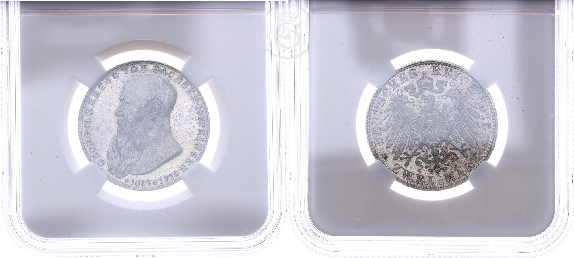 Sachsen-Meiningen 2 Mark 1915 Georg II - stempelglanz NGC MS 65 | MA-Shops