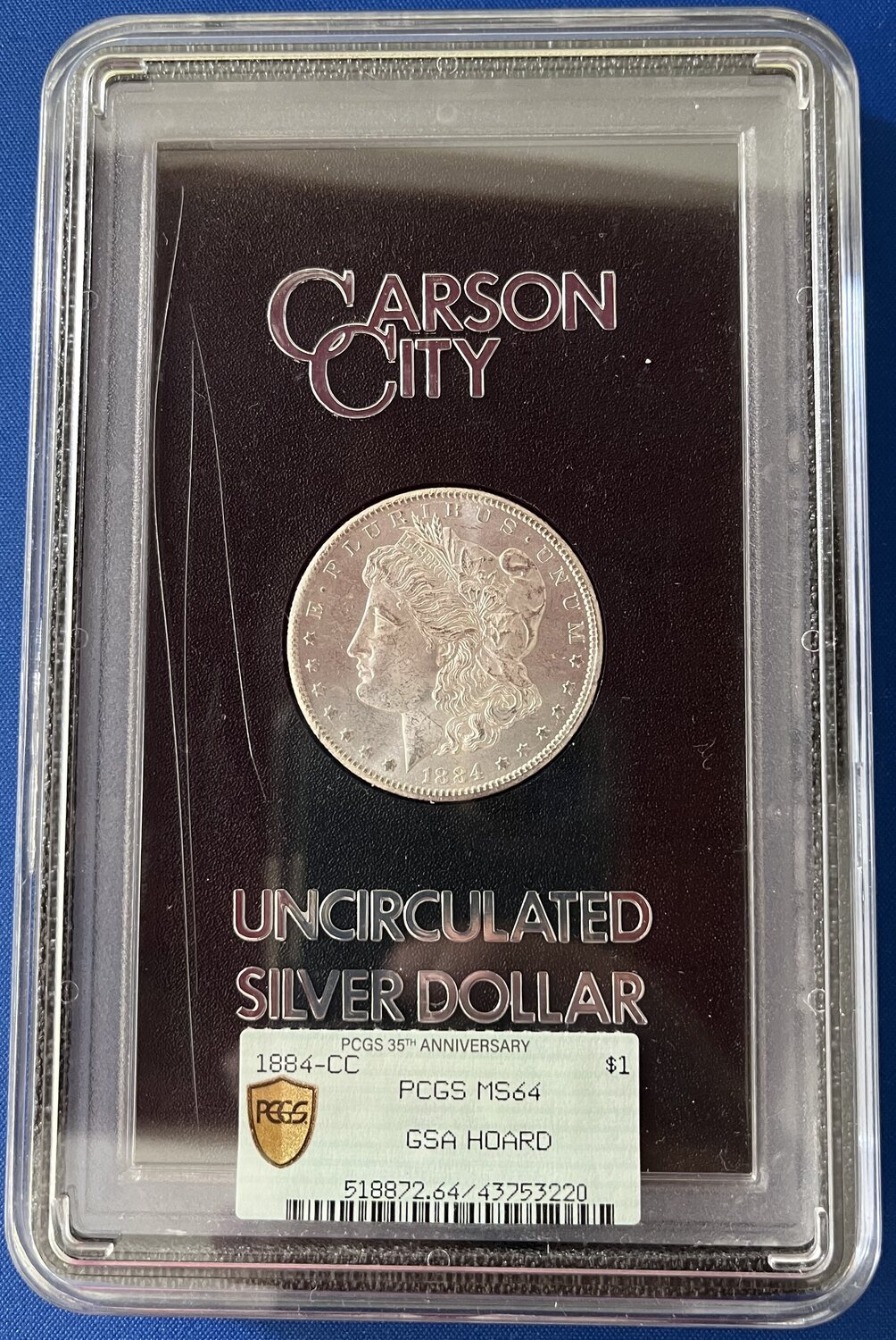 The United States of America 1884 CC Morgan Dollar 1884-CC $1 GSA Hoard ...