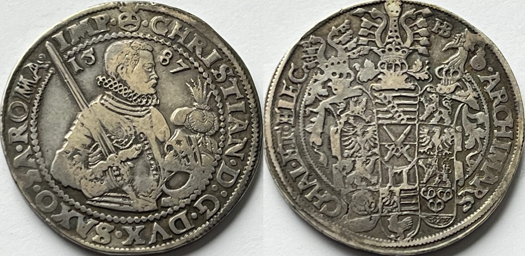 German States (Saxony) thaler 1587 Christian I (1586-1591) VF | MA-Shops