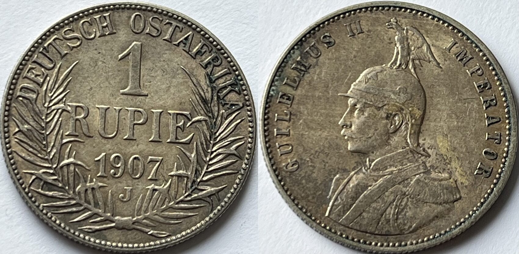 German East Africa rupie 1907J some lustre and nice details XF- | MA-Shops