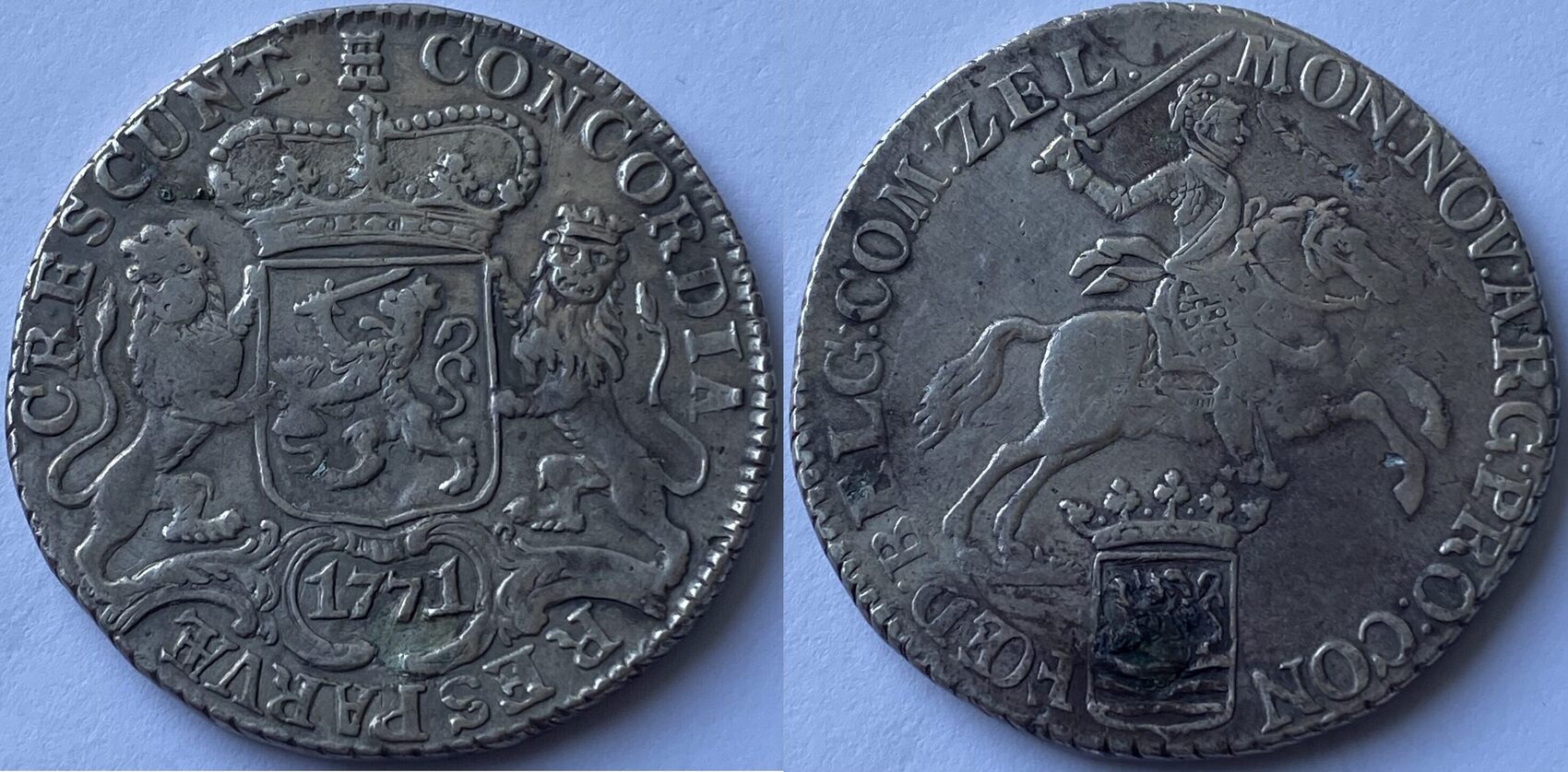 Noordelijke Nederlanden (Zeeland) ducaton of zilveren rijder 1771 VF ...