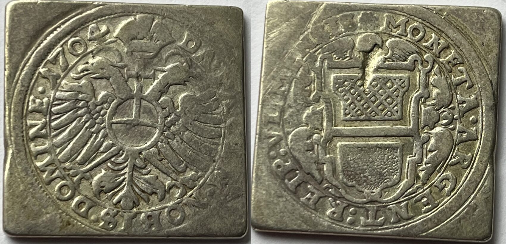 German States (Ulm) guldenklippe 1704 weak struck VF | MA-Shops