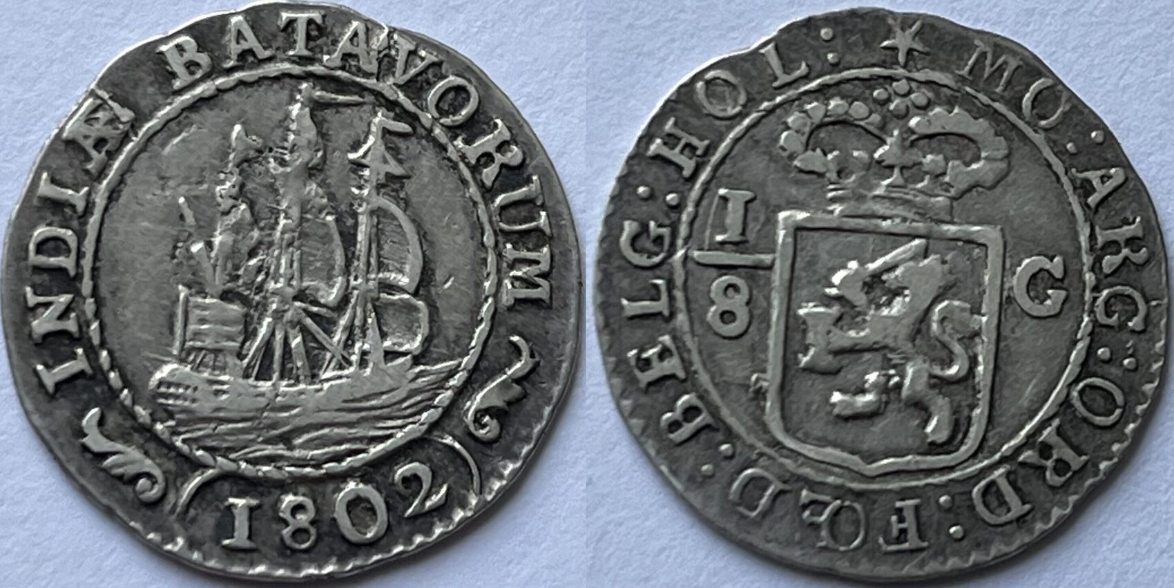 Nederlands-Indië 1/8e gulden 1802 VF | MA-Shops