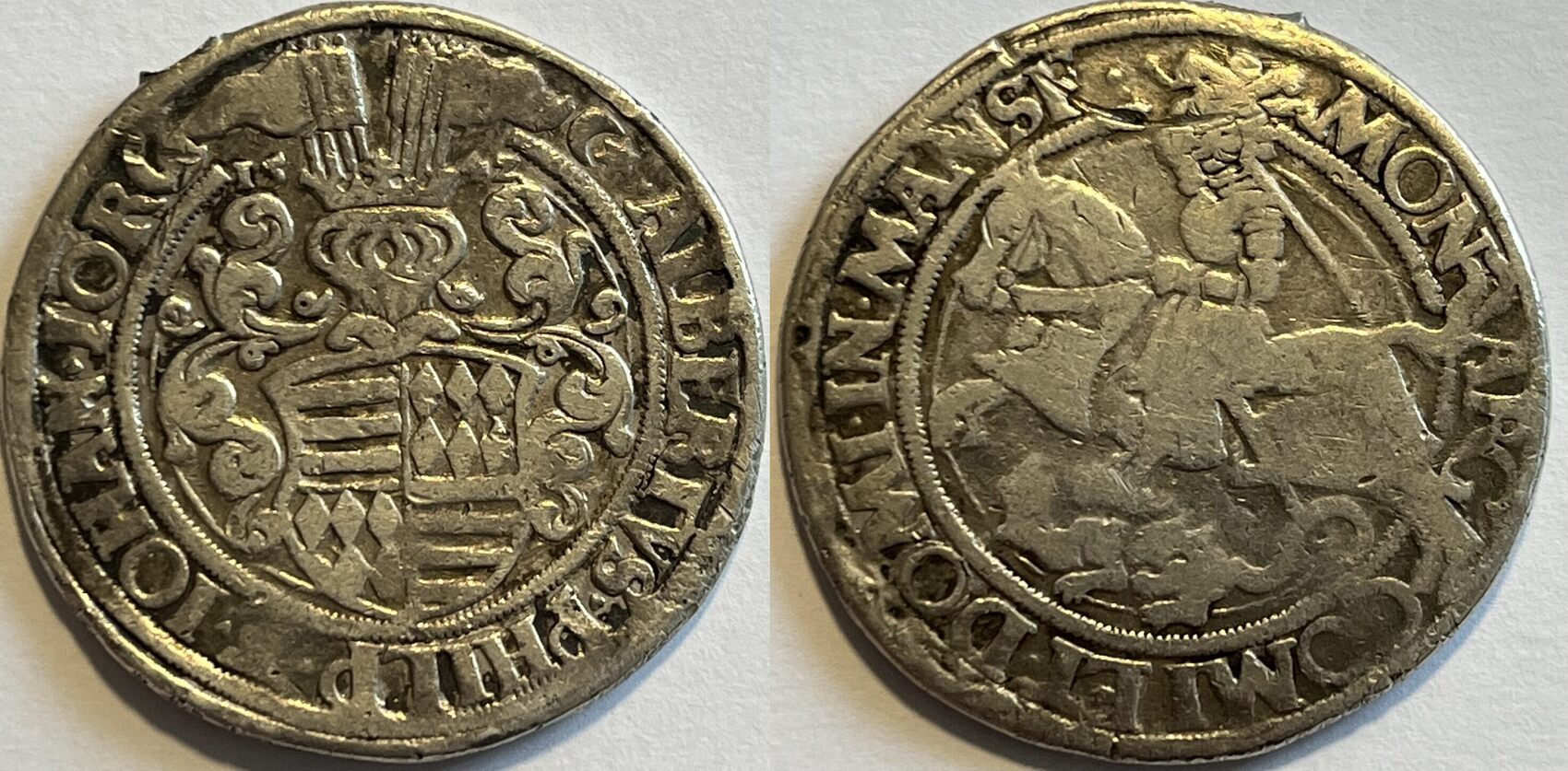 German States (Mansfeld) thaler ND John Georg 1585-1615 (traces of ...