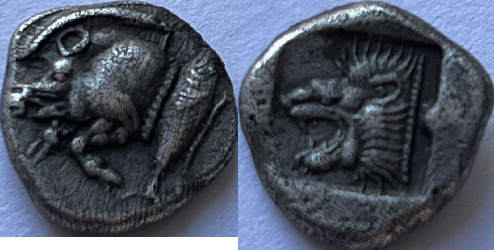 Acient Greek States (Mysia Kyzikos) trehemiobol ND (480-450BC) XF- | MA ...
