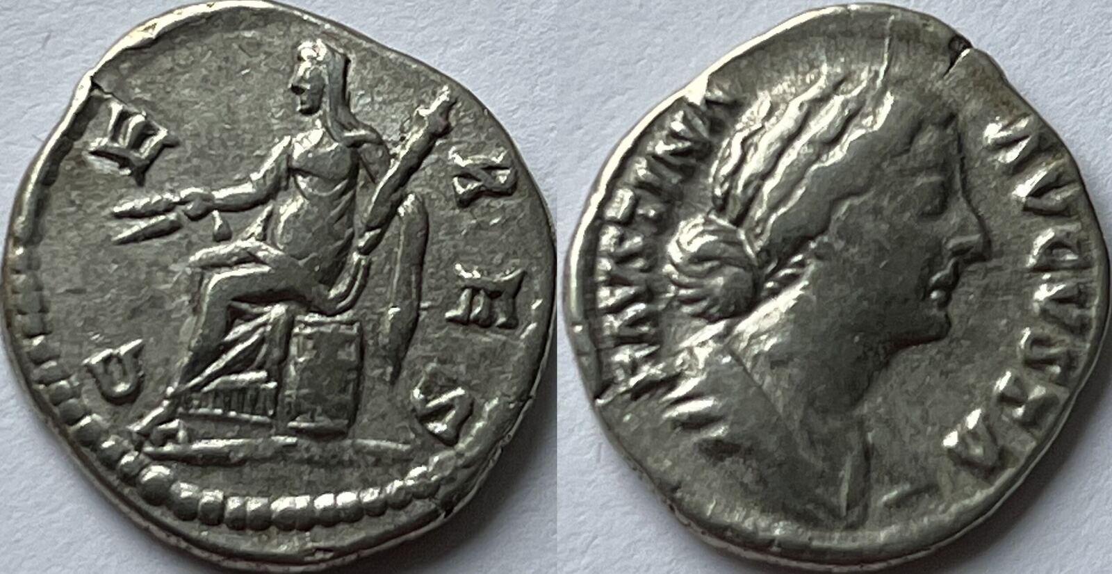 Roman Empire denarius ND Faustina II VF | MA-Shops