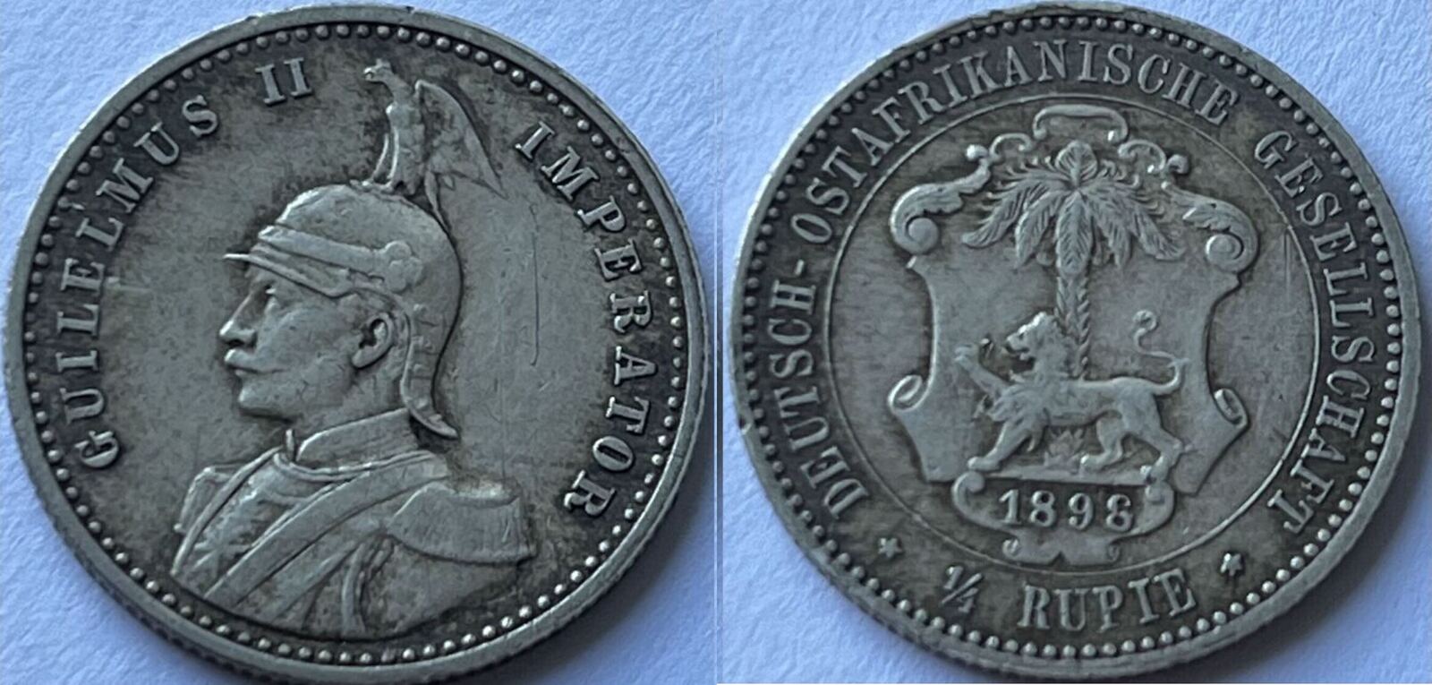 German East Africa 1/4e rupie 1898 VF | MA-Shops