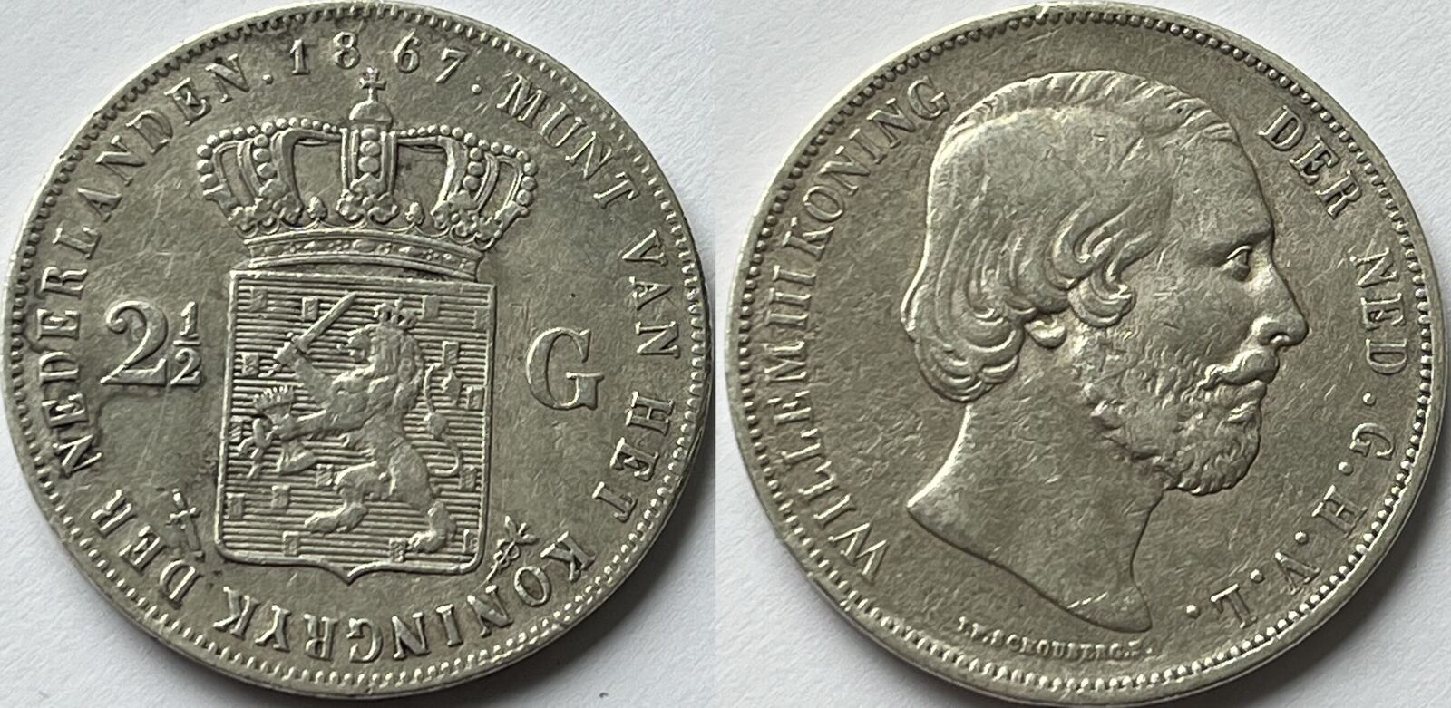 Nederland 2,5 gulden 1867 F/VF | MA-Shops