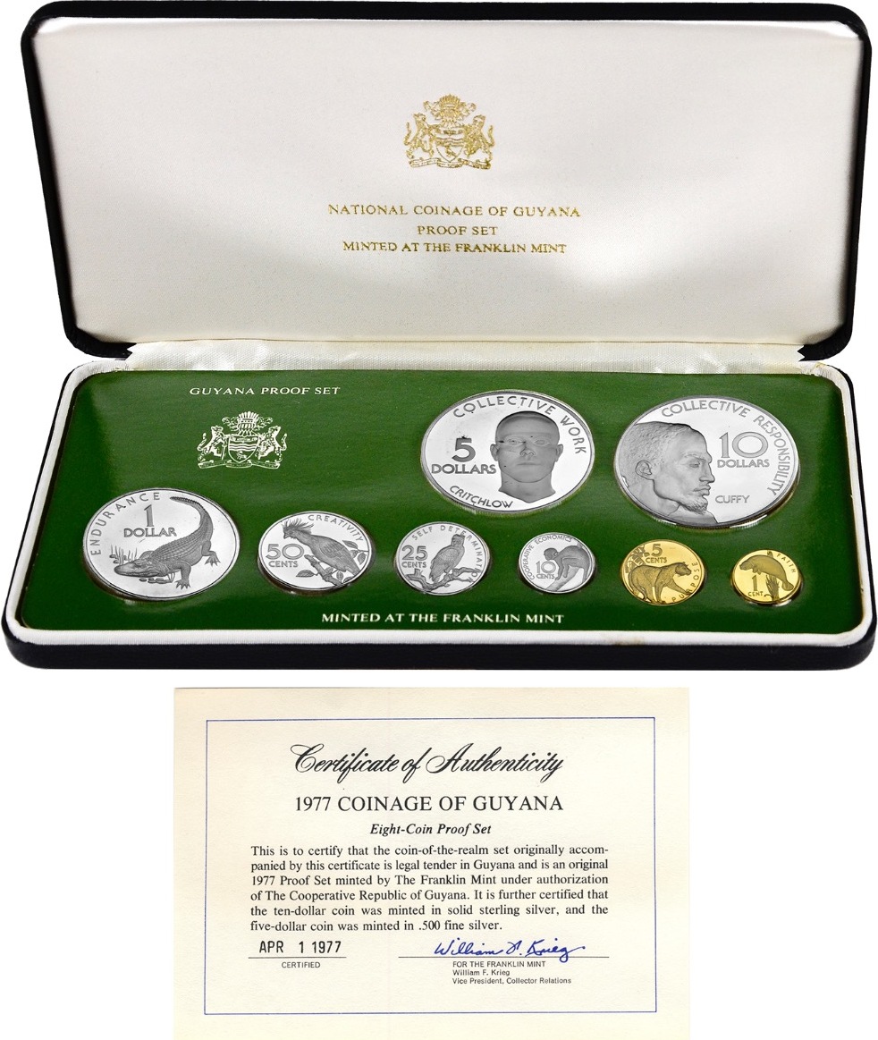 16,91 Dollars Guyana KMS 1977 PR AU-58 | MA-Shops