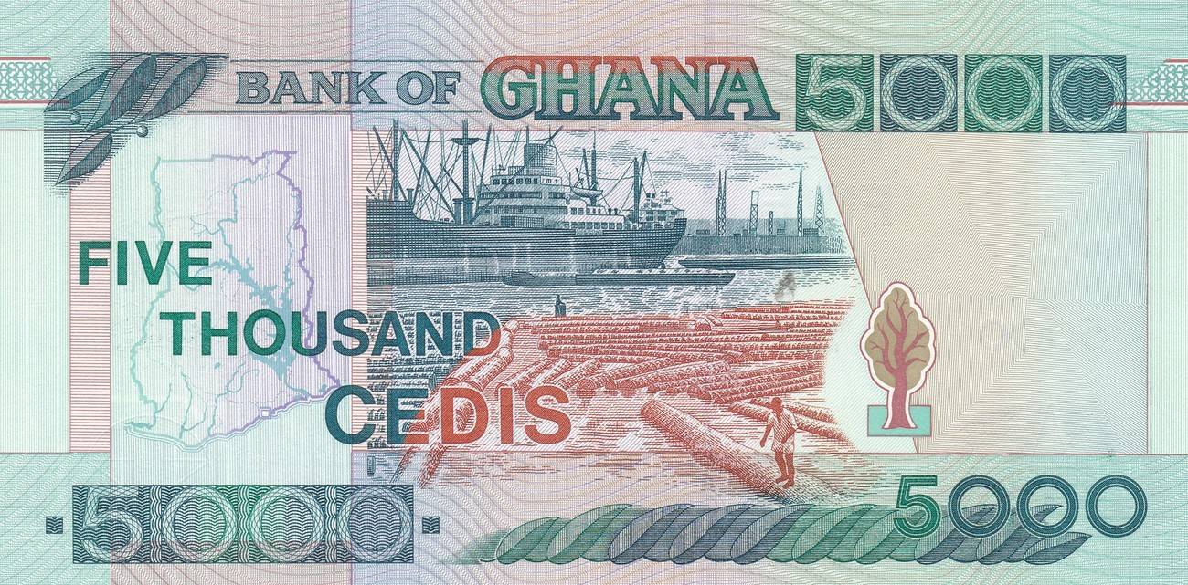 Ghana 5000 Cedis 2006 Geldschein Banknote UNC unc | MA-Shops