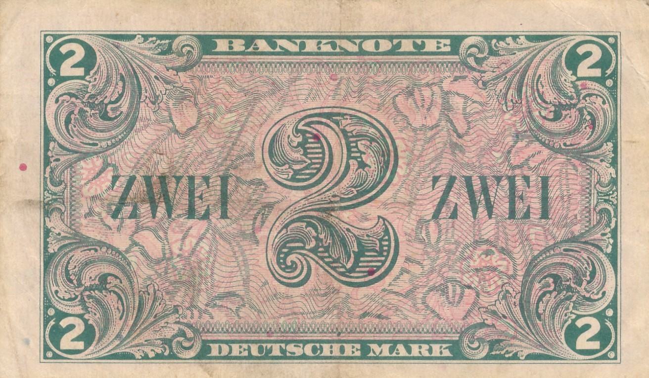 Deutschland Zwei Mark 1948 Banknote Serie A gebraucht | MA-Shops