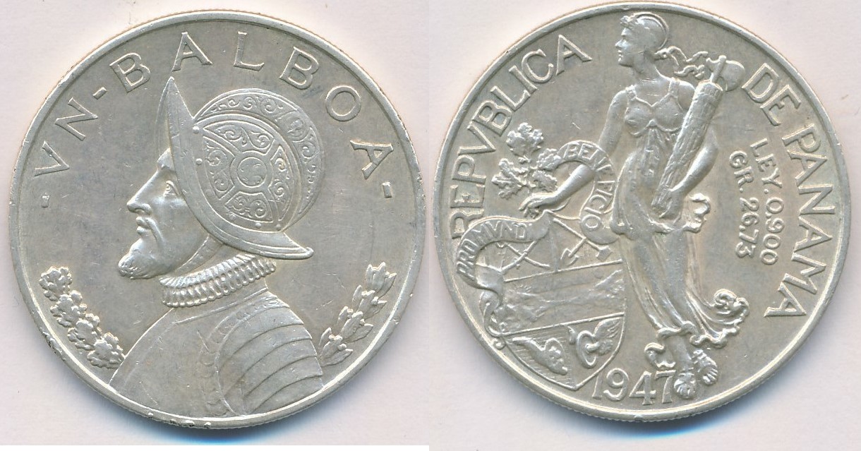 Panama 1 Baboa 1947 vn Balboa Vasco Nunez de Balboa BU | MA-Shops