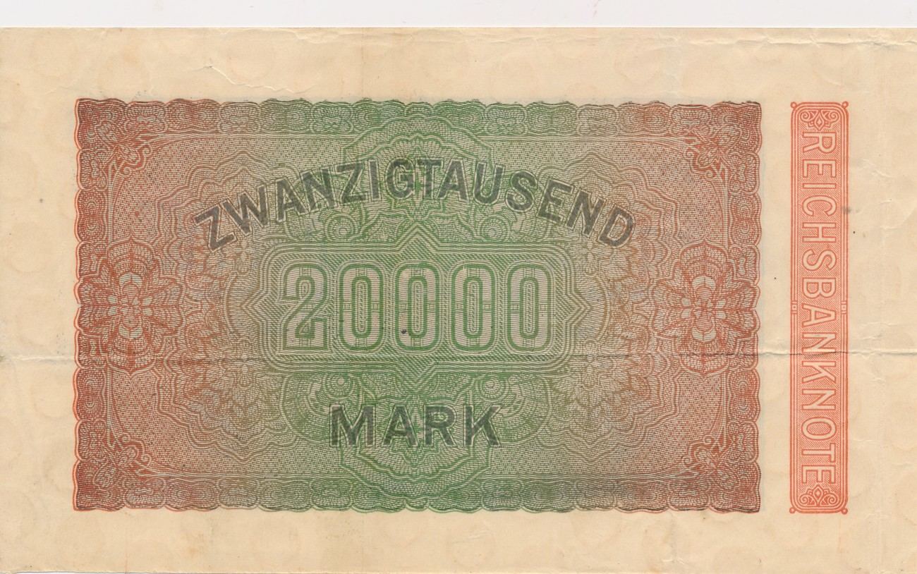 Deutsches Reich 20 Tausend Mark 1923 Reichsbanknote o. KN !!!! - selten ...