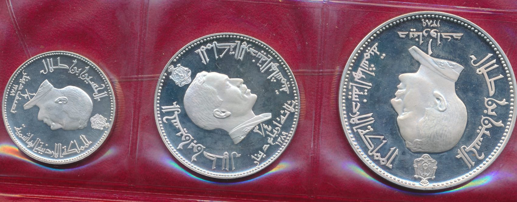 Jordanien 1/2, 3/4, 1 Dinar 1969 Silber Münzenset Set AH 1389 Jordan ...