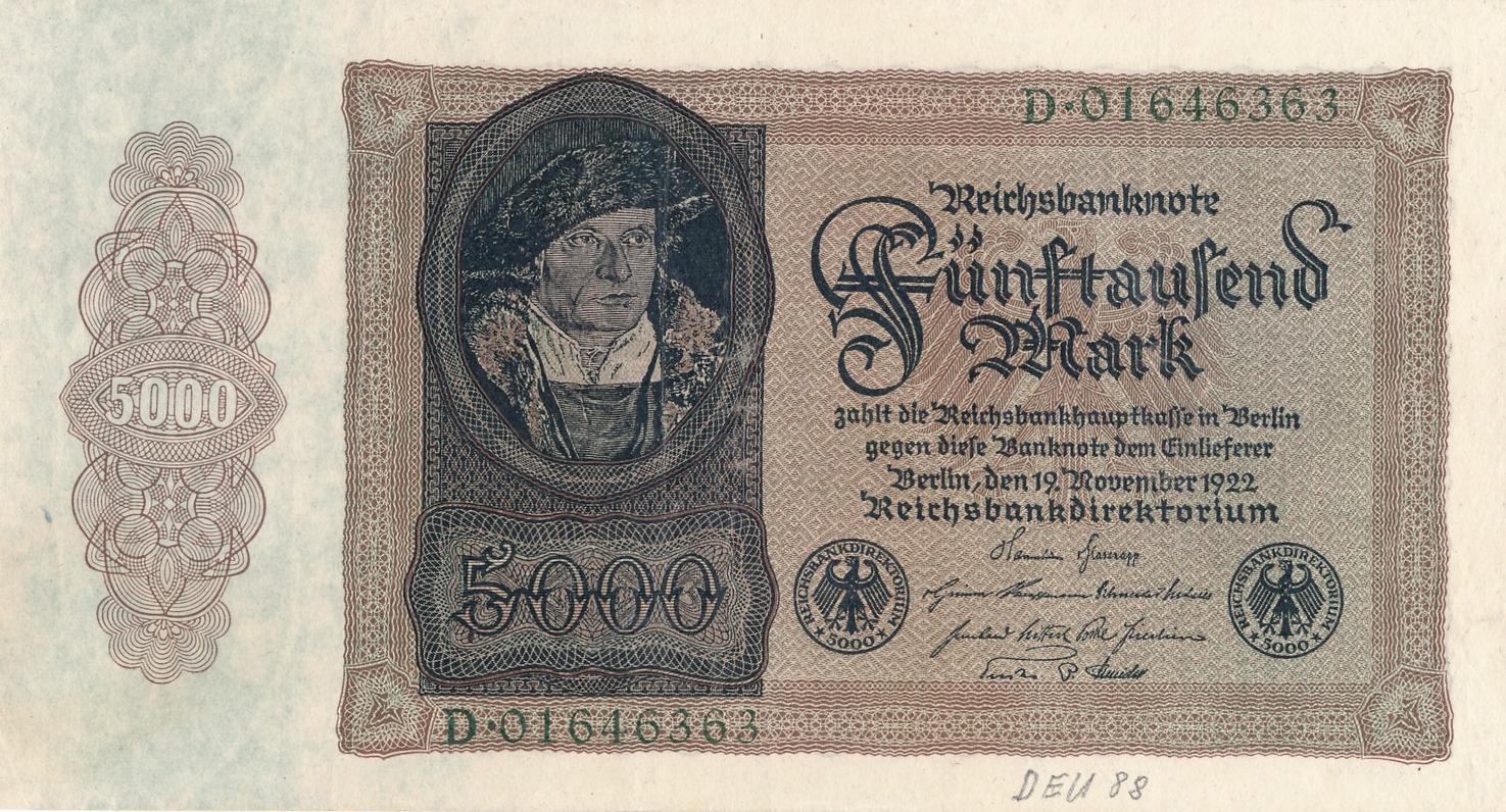 Deutschland 1922 5000 Mark Reichsbanknote | MA-Shops