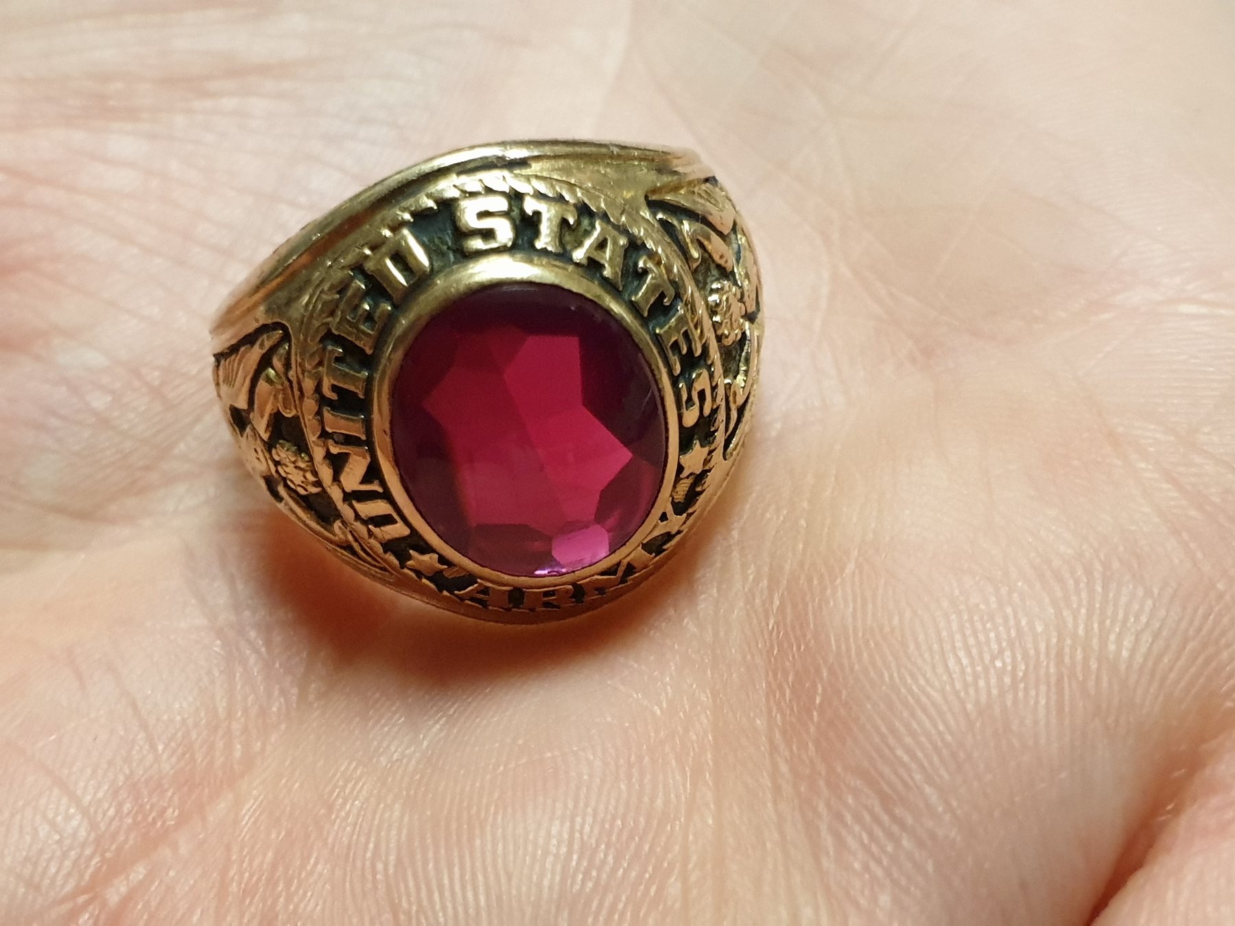 College Ring Gelbgold United States Army 375 er 9 Ct Gold Goldring ...