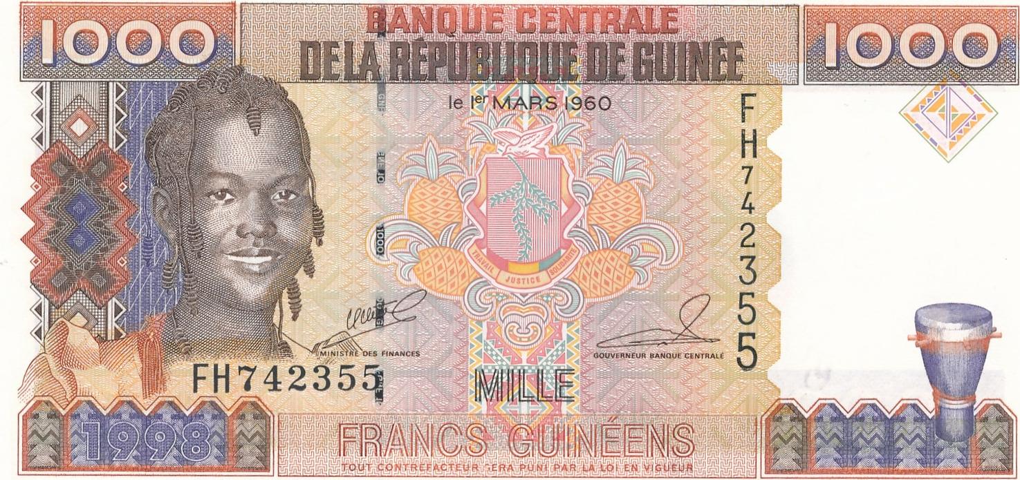 Guinee 1000 Francs 1985 Guinea La Guinée Guinéens Mille Francs 1960 UNC ...